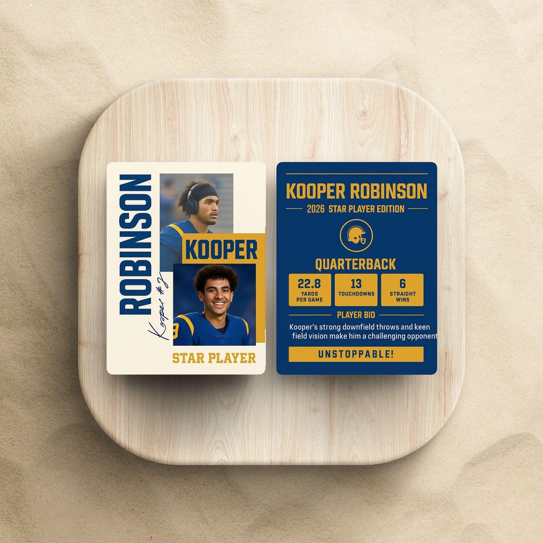 Custom Kids Trading Card • Personalized Trading Card • Kids Sports Gift ...