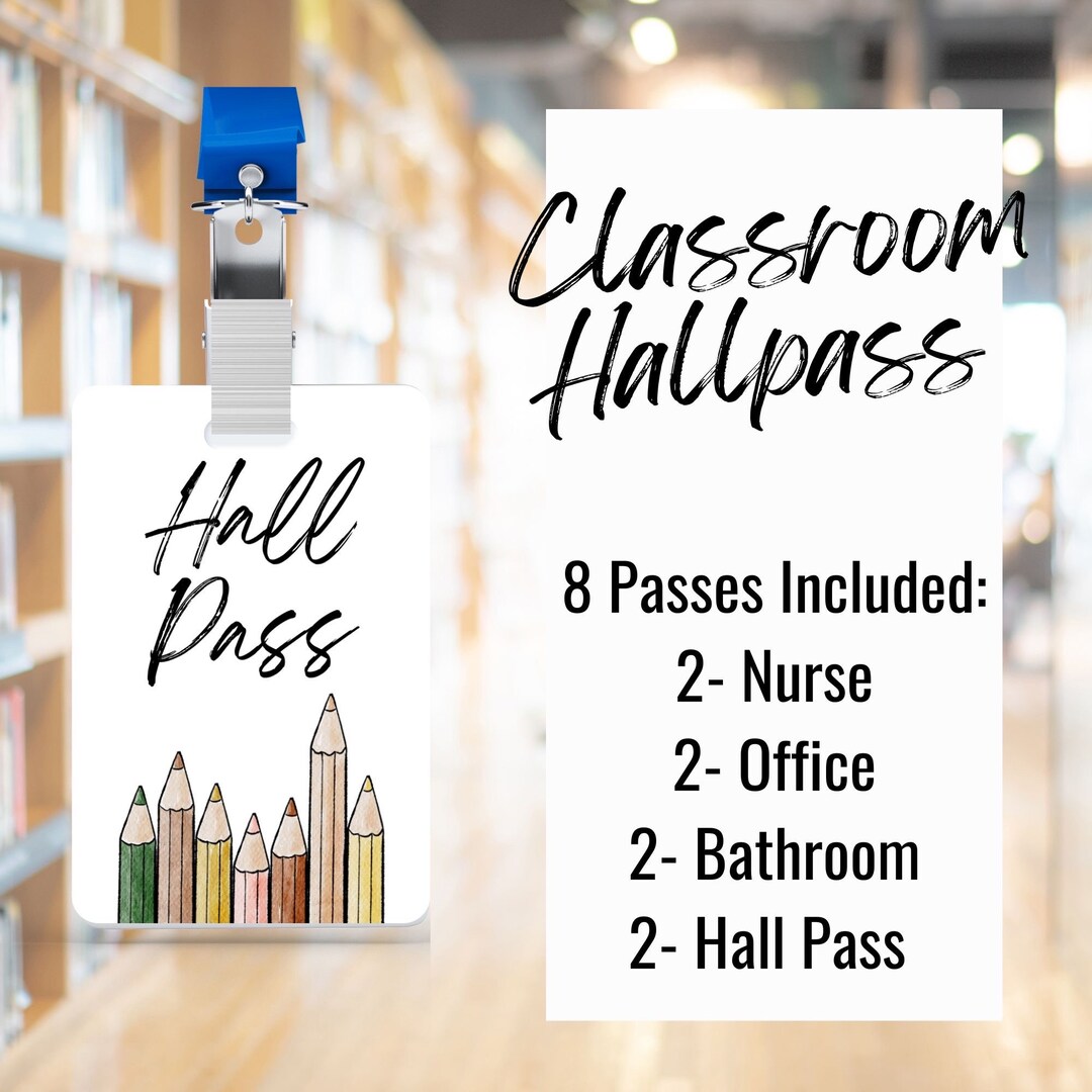 Teacher Hall Passes Classroom Hall Passes for Teachers - Etsy