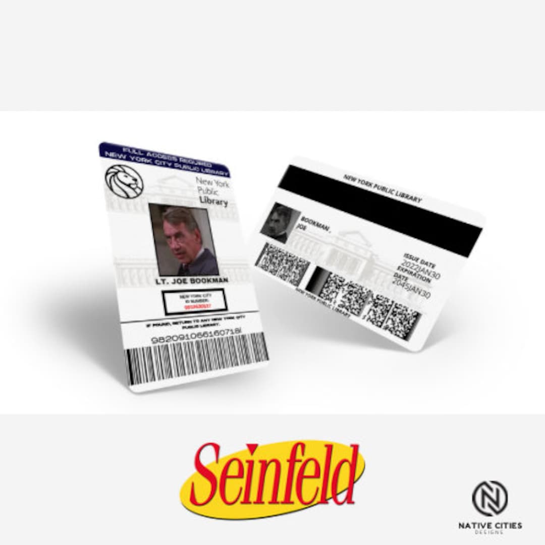 LT. Joe Bookman ID Card Seinfeld Library Cop - Etsy
