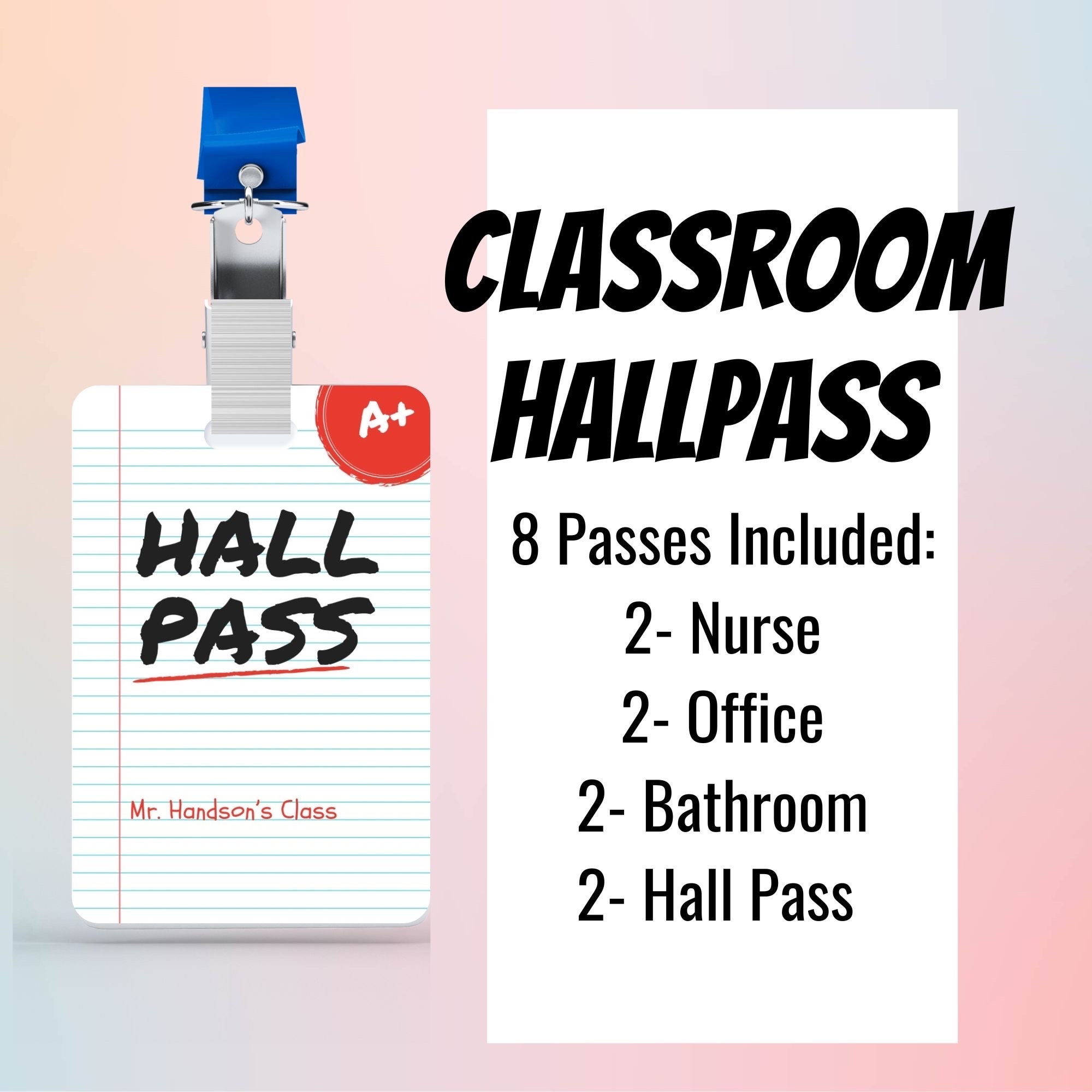 Middle School Hall Pass