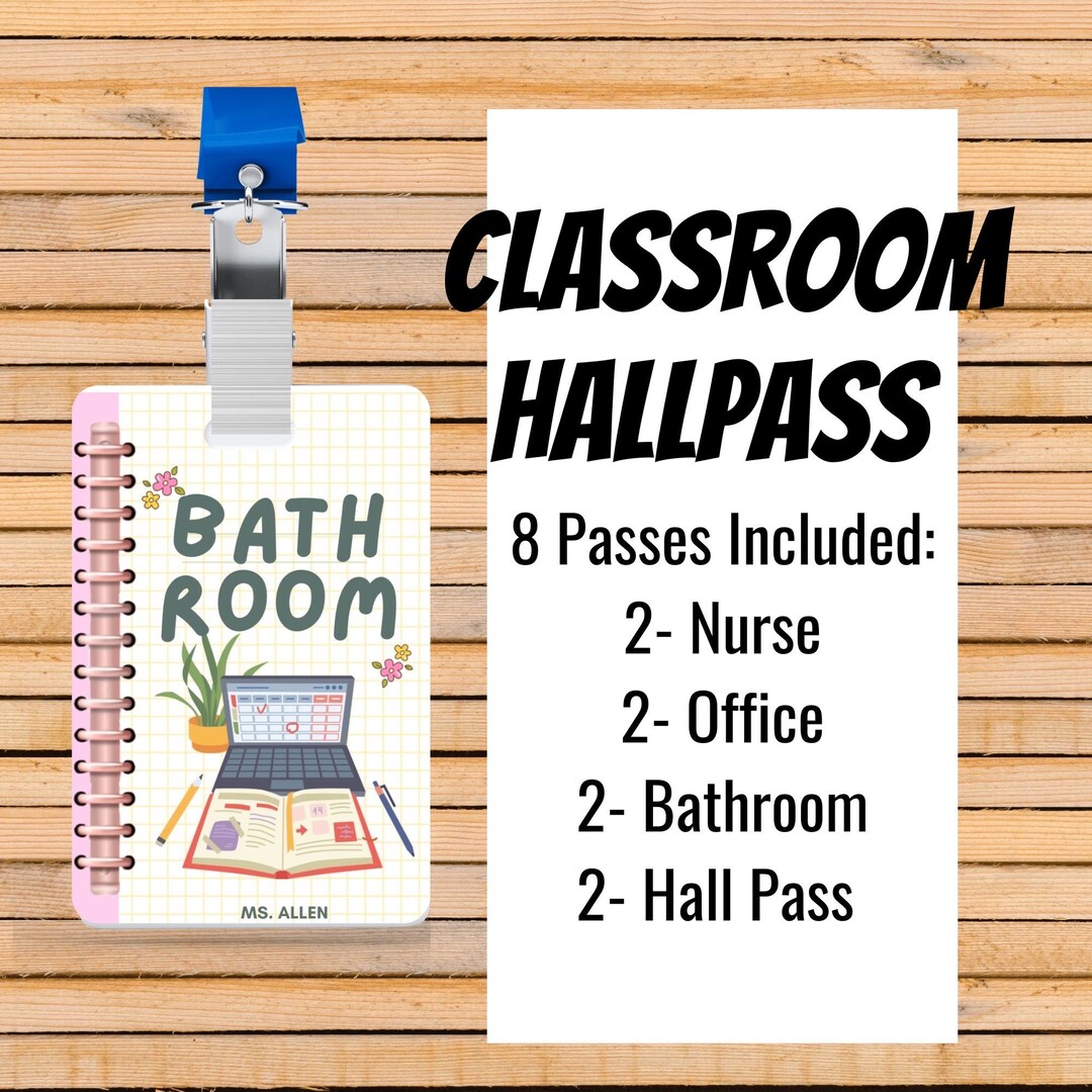 Teacher Hall Passes Classroom Hall Passes for Teachers - Etsy