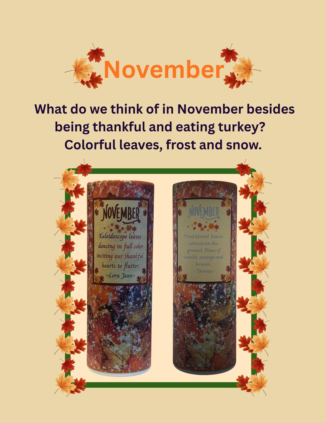 Month of November Themed 20oz Tumbler - Etsy