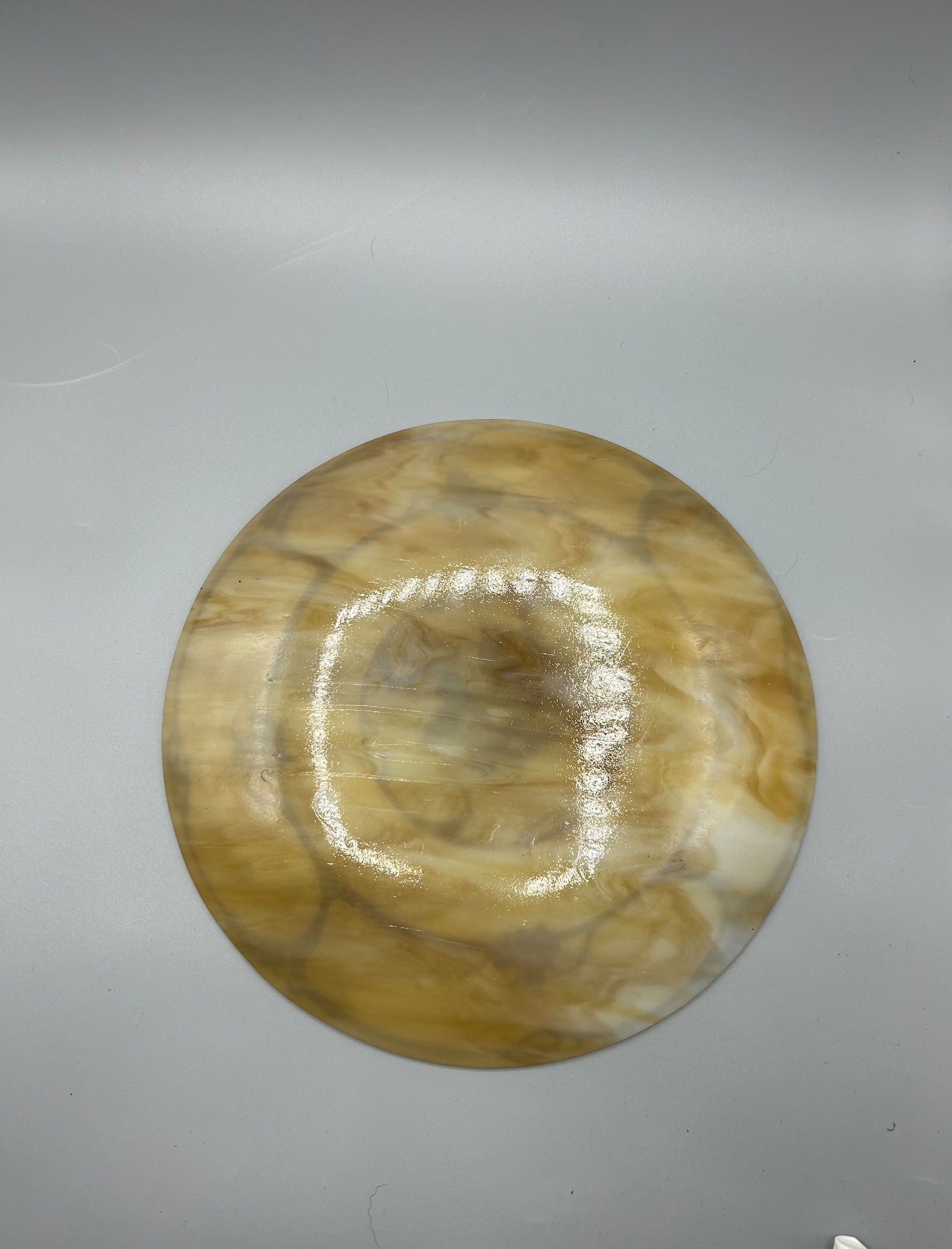 M Malone Signed Art Glass Plate Caramel Kokomo Gold Filigree - Etsy