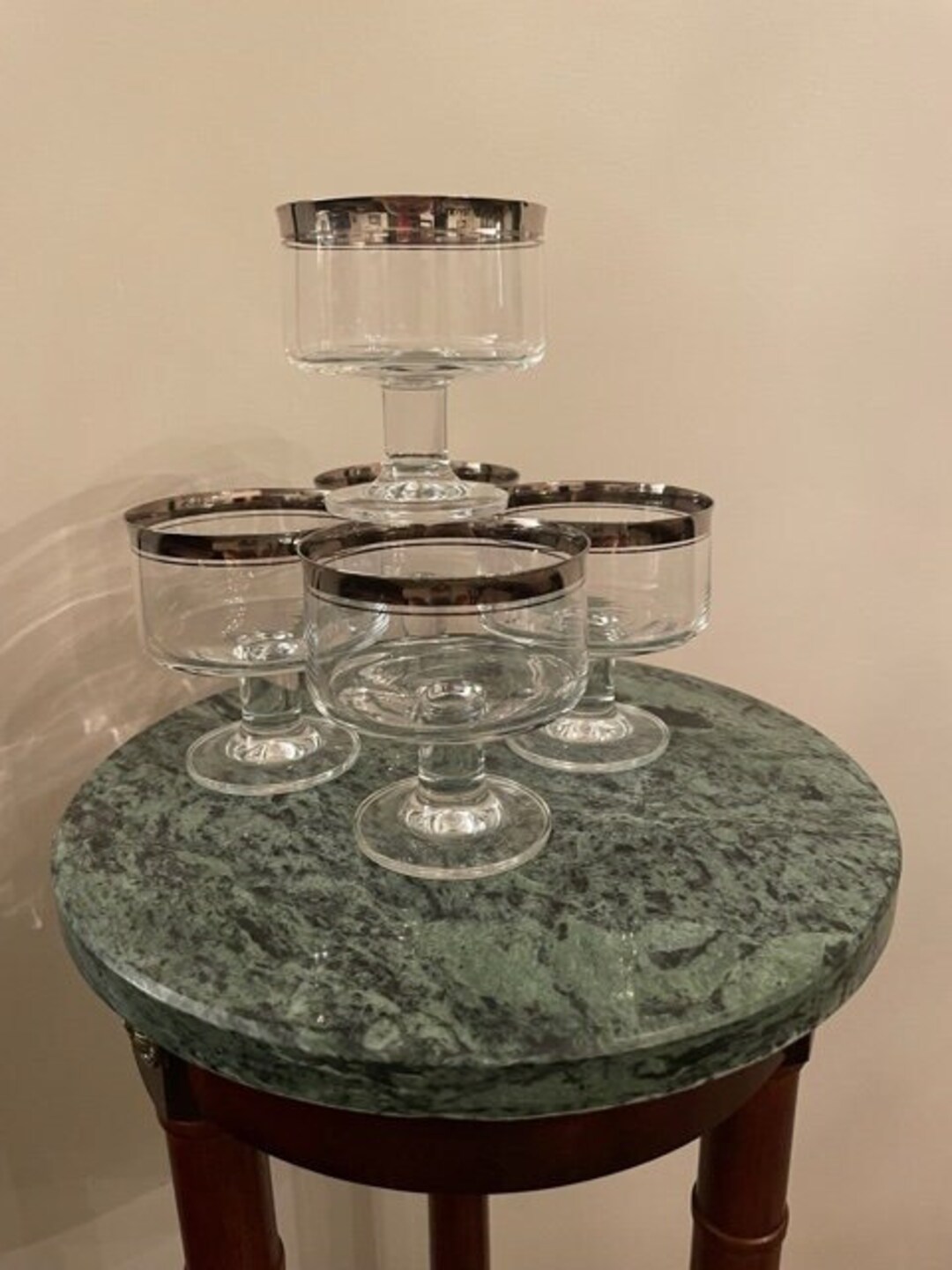 Germany Crystal Thomas Porzellan/Rosenthal Silver Rim Short Stem Marked ...