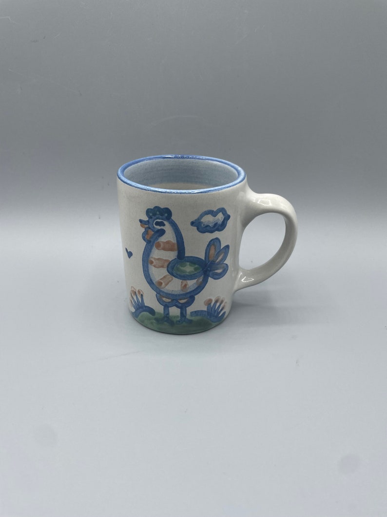 M.A. Hadley Pottery Hand Painted Folk Art Country Chicken Mug - Etsy