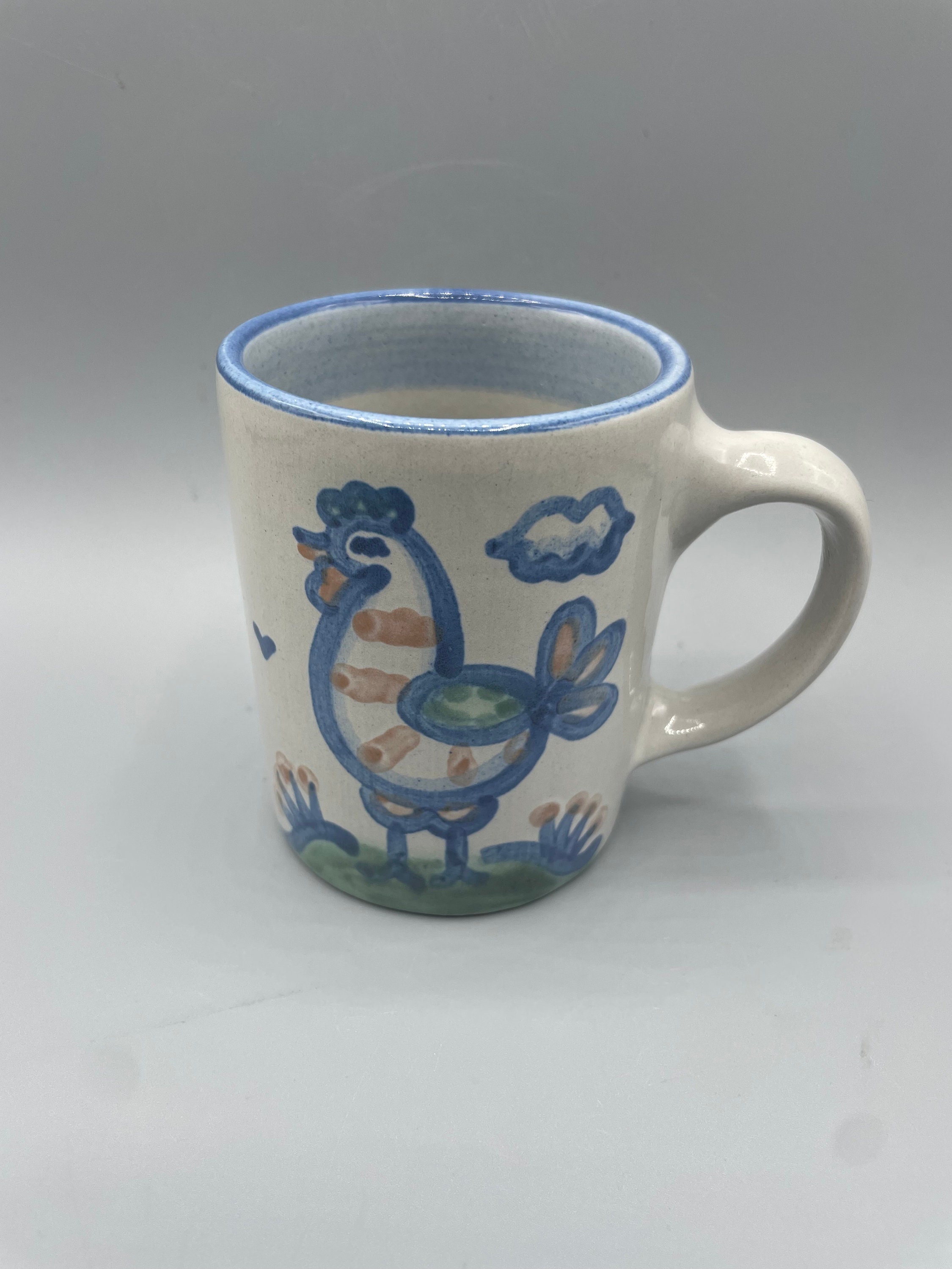 M.A. Hadley Pottery Hand Painted Folk Art Country Chicken Mug - Etsy
