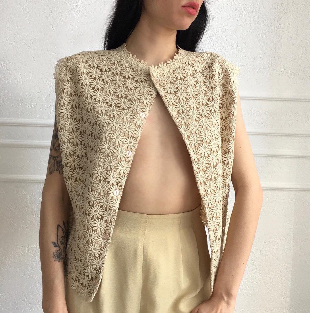 Beautiful Vintage Floral Vest - Etsy