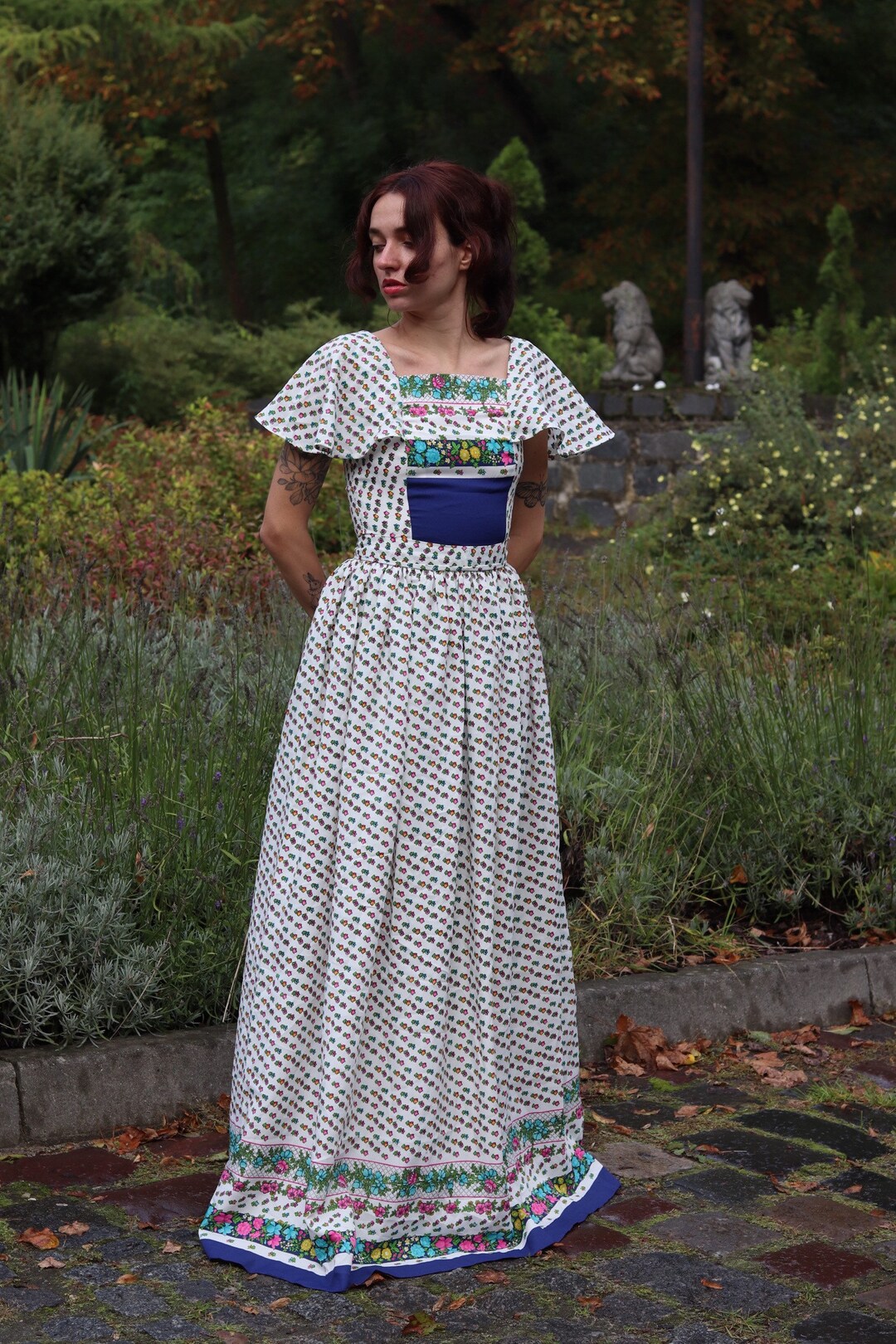 Beautiful Vintage Cottagecore Long Floral Dress - Etsy