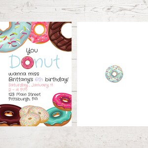 Donut Birthday Invitation, Donut Themed Birthday Party Invitations ...