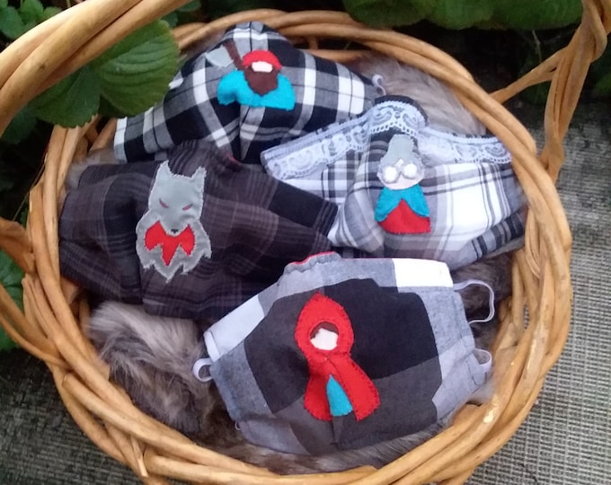 Little Red Riding Hood Printable Coloring Masks, Little Red, Wolf Mask ...