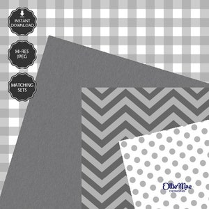 Gray Digital Paper Pack, Scrapbook Papers, Backgrounds, Printable ...