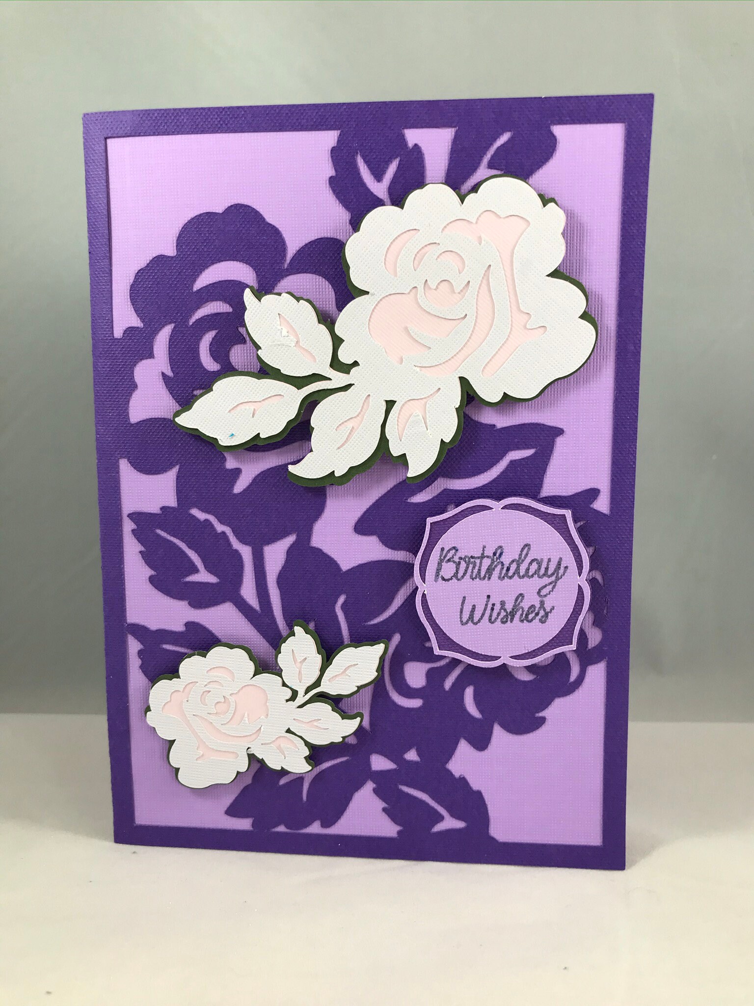 Purple Floral Birthday Card - Etsy