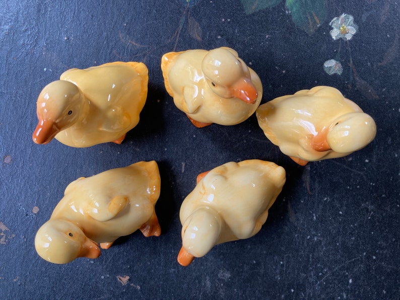Fun Set of High Gloss Yellow Duckling Figurines - Etsy