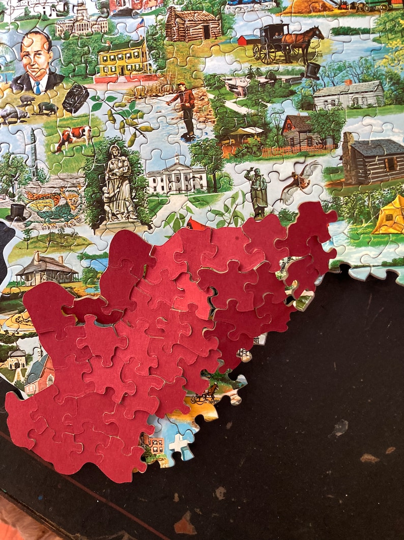 Springbok Contour Jigsaw Puzzlemap of Illinois Art by - Etsy