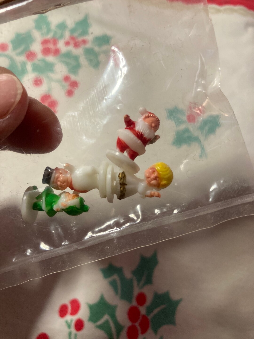 Tiny Christmas Characters, Angel, Snowman, Santa, Elf, Made in Hong ...