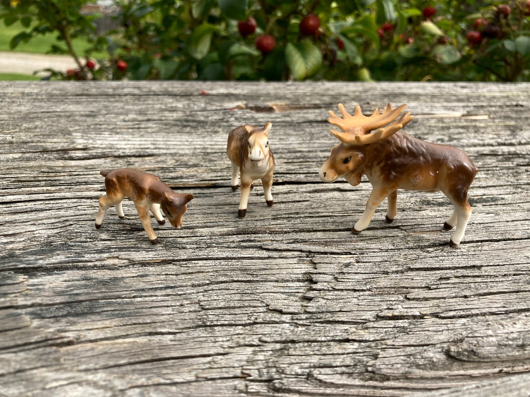 Miniature Bone China Moose Family - Etsy