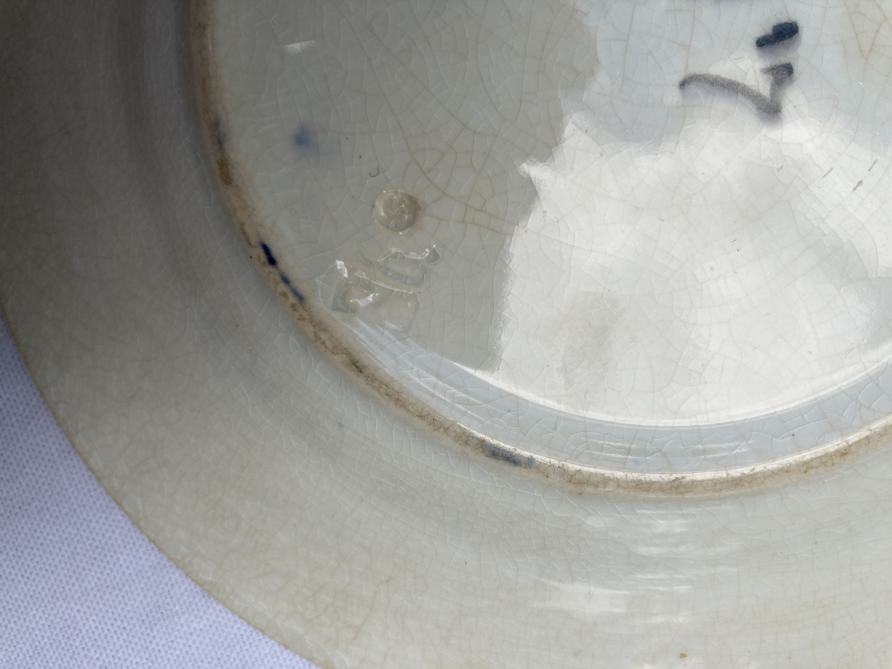 Early Stick Spatterware or Sponge Ware Adams Plum Pattern Dessert Plate ...