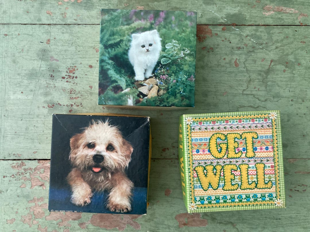 Vintage Springbok Mini Puzzles From Hallmark Cards, Cat, Dog and Get ...