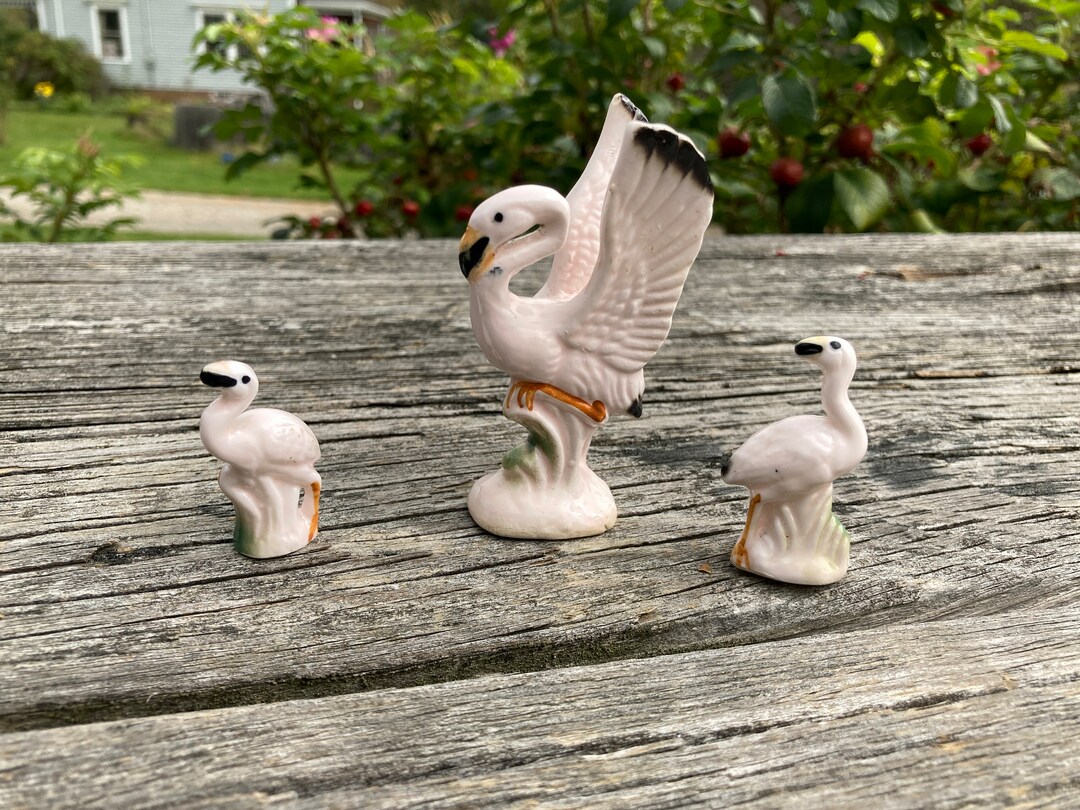 Family of Porcelain Flamingos - Etsy