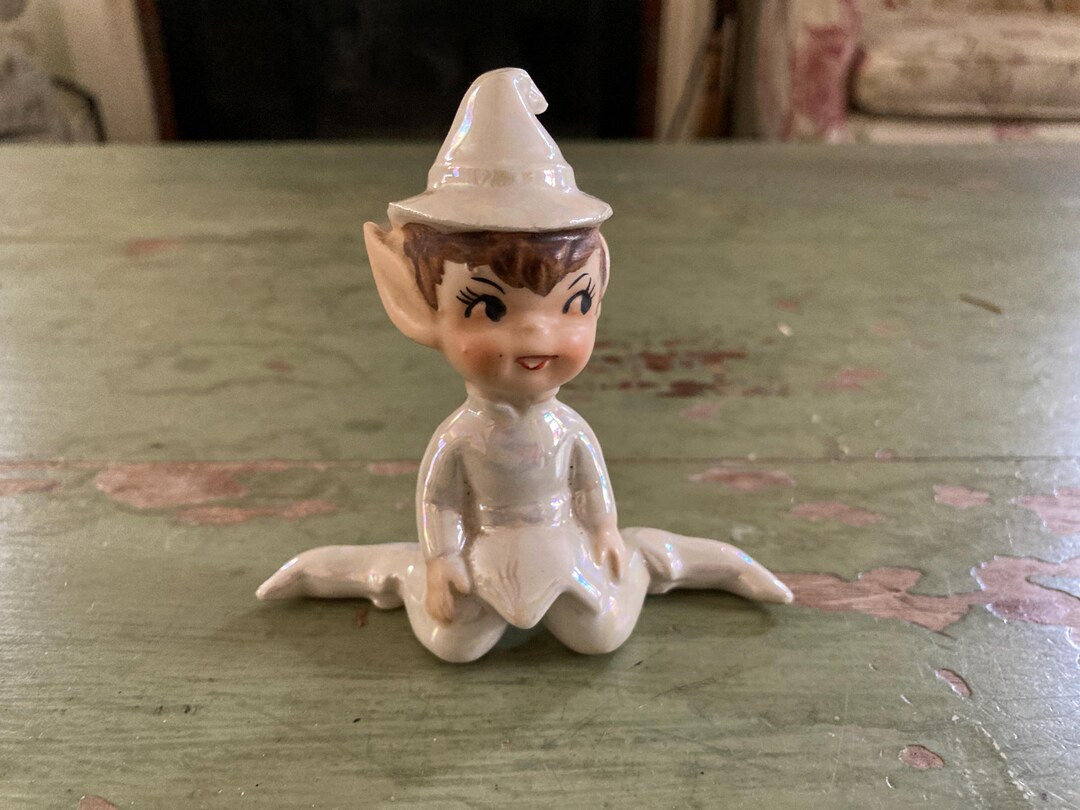 Vintage Lefton Pixie or Elf, Really Cute Face and Luster Paint - Etsy