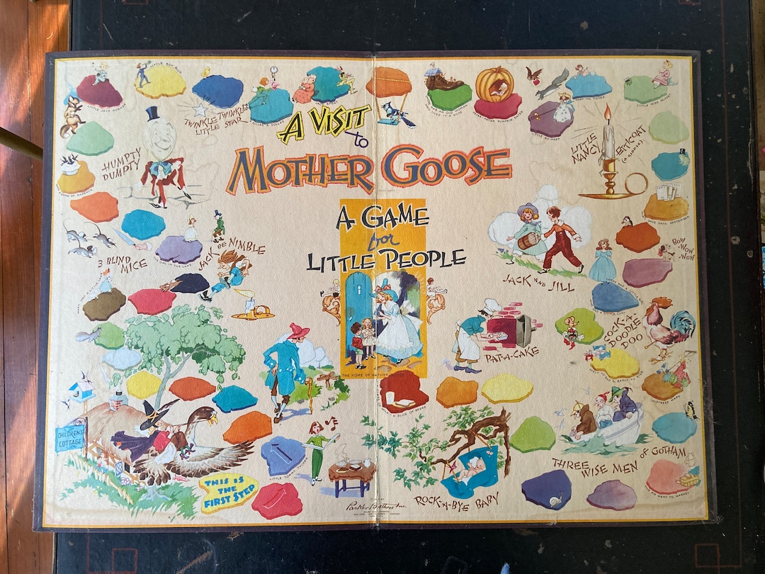 Vintage Mother Goose Game Board - Etsy