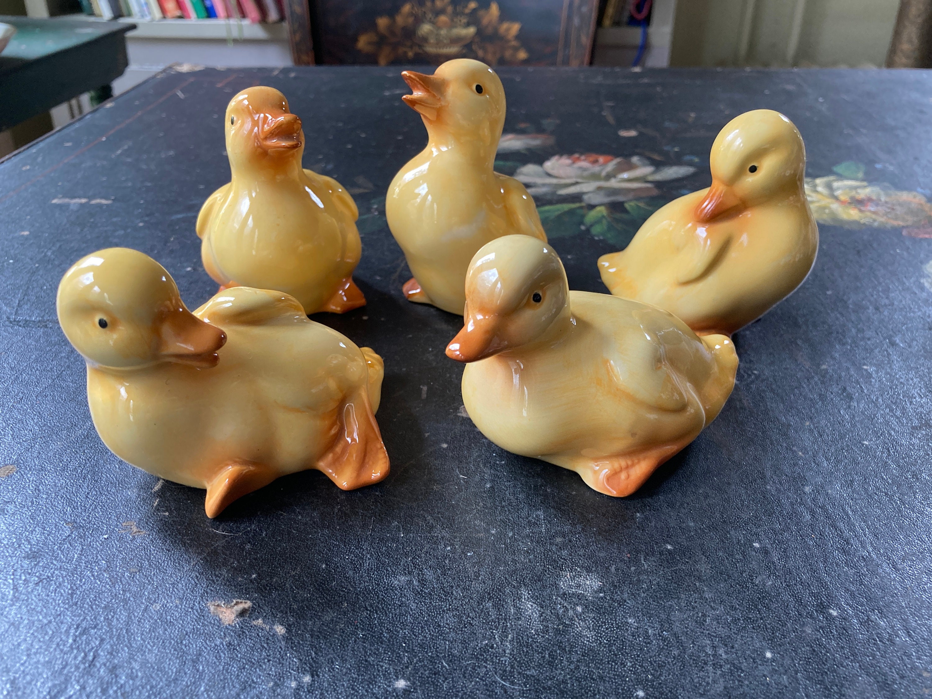 Fun Set of High Gloss Yellow Duckling Figurines - Etsy