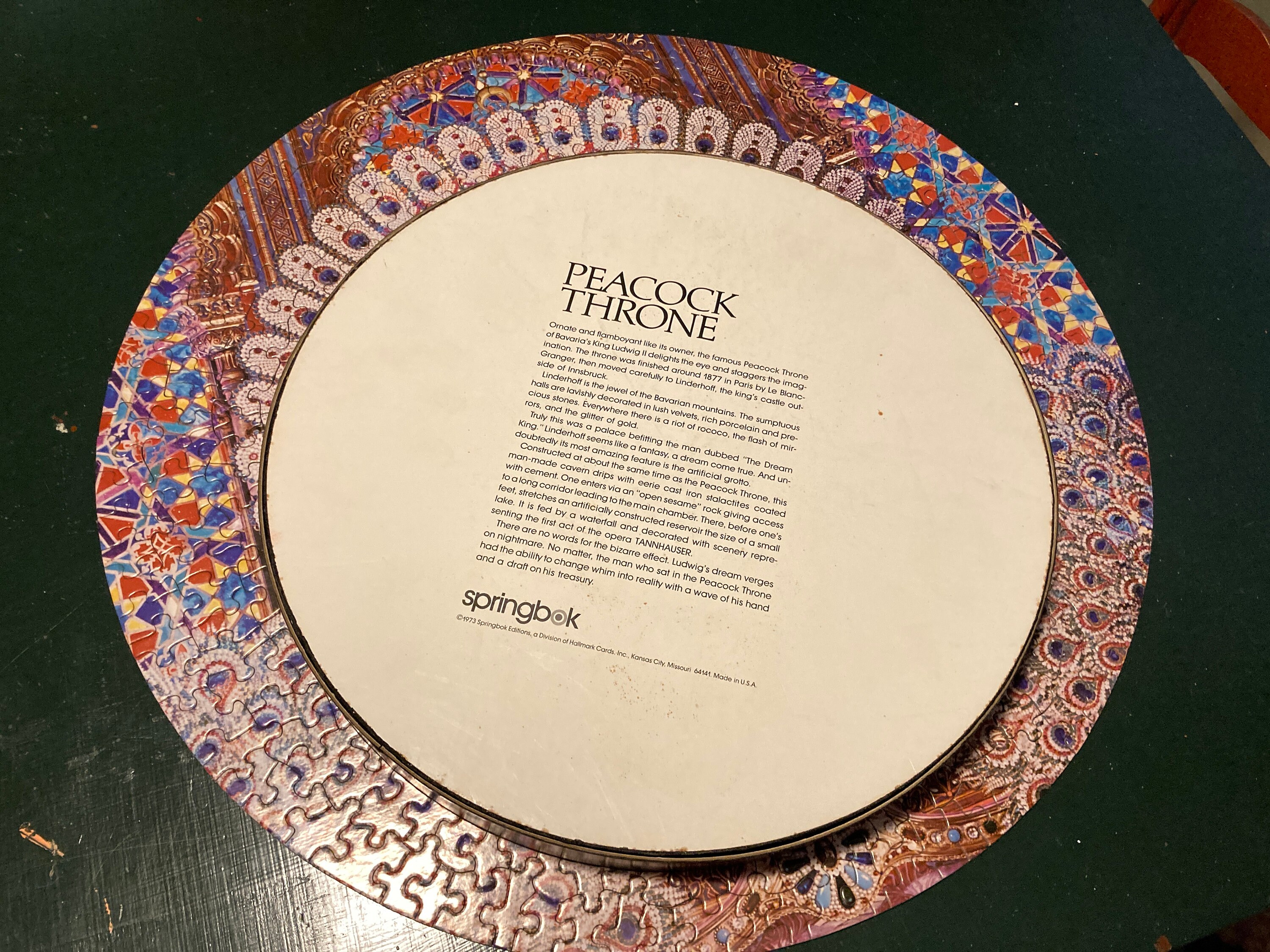 Springbok Circular Jigsaw Puzzle, Peacock Throne of Bavarias King ...