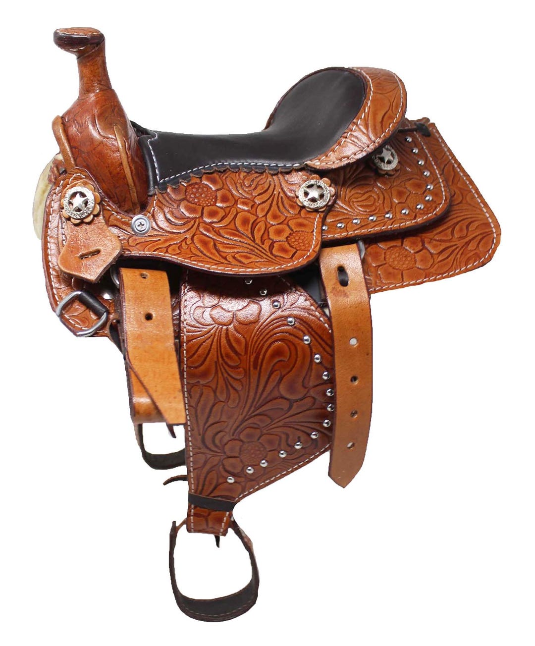 6" Mini Western Leather Seat Decorative Toy Kids Play Rocking Horse ...