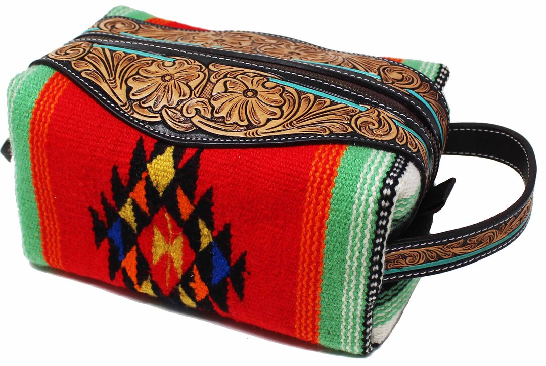 Personalized Customized Leather Travel Purse Bag Zip Pocket Toiletries ...