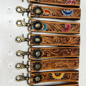 Personalized Leather Tooled Key Fob. 9” Long Folded - Etsy