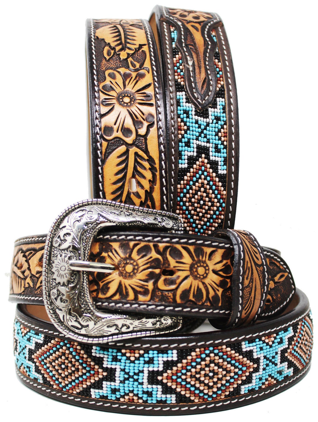 Personalized Customized Heavy Duty Western Hand Tooled Full Grain ...