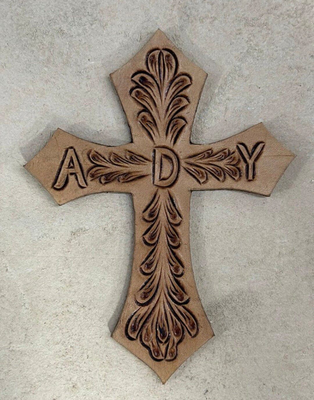Personalized Customized Letter Tooling Leather Cross Charm for Bags ...