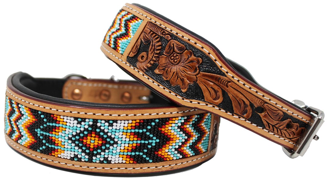 Personalized Western Hand Tooled Beaded 100% Genuine Leather Engraved ...