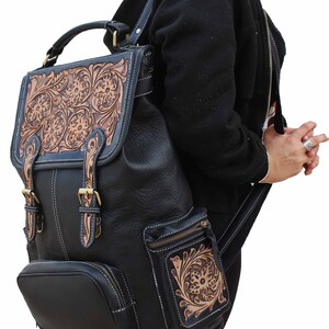 Tooled Leather Personalized Customized Shoulder Purse Bag Backpack ...