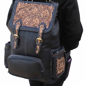 Tooled Leather Personalized Customized Shoulder Purse Bag Backpack ...