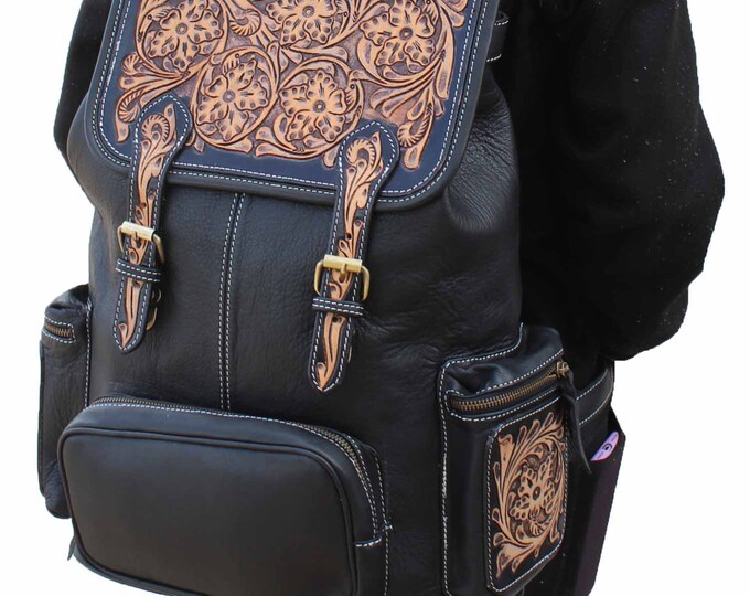 Tooled Leather Personalized Customized Shoulder Purse Bag Backpack ...