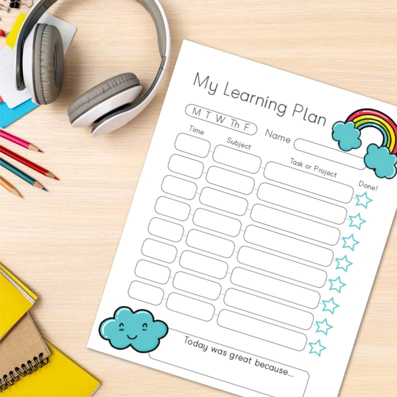 Kids Homeschool Daily Planner Daily Reflection Easy Read Fun and Simple ...