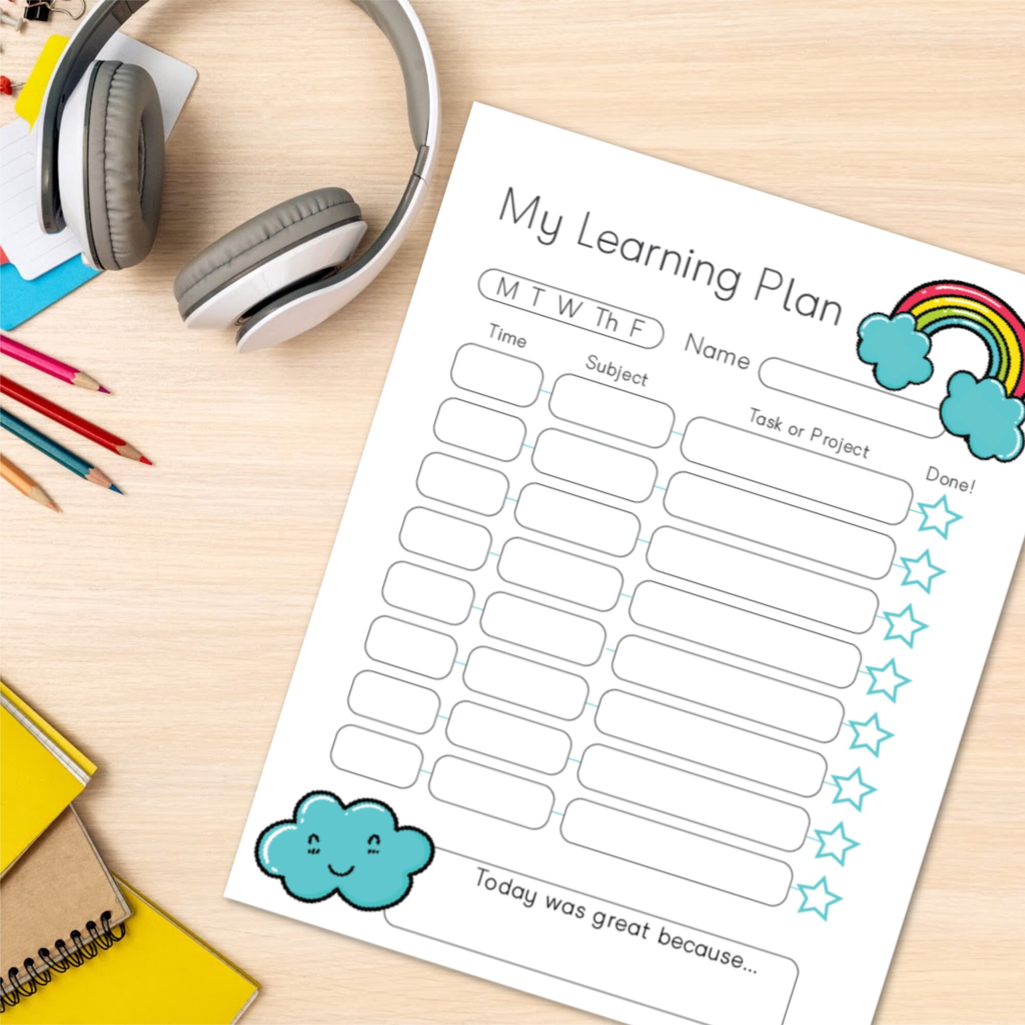 Kids Homeschool Daily Planner Daily Reflection Easy Read Fun and Simple ...