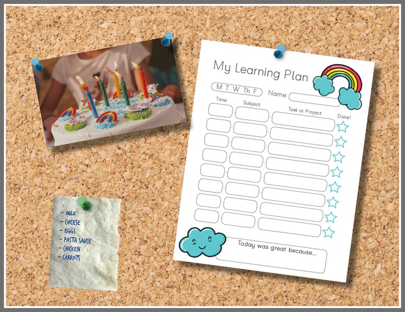 Kids Homeschool Daily Planner Daily Reflection Easy Read Fun and Simple ...