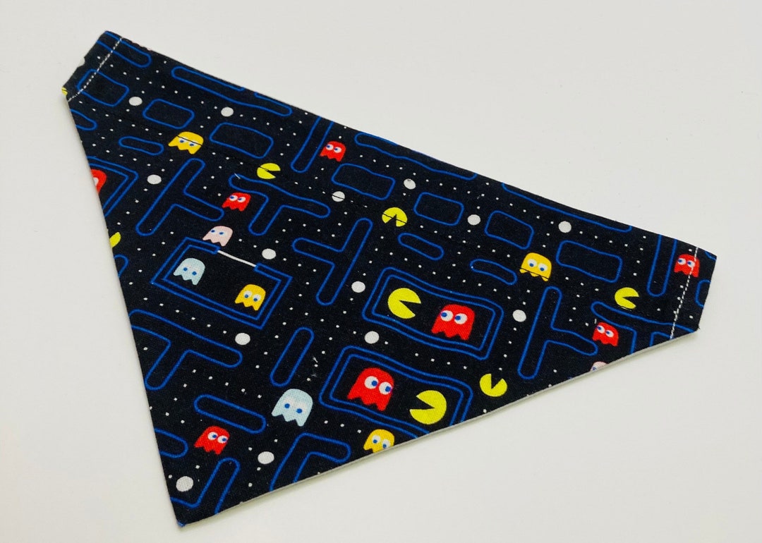 Pac Man Dog Collar Bandana, Pac Man Slide on Dog Bandana, Gift for Dogs ...
