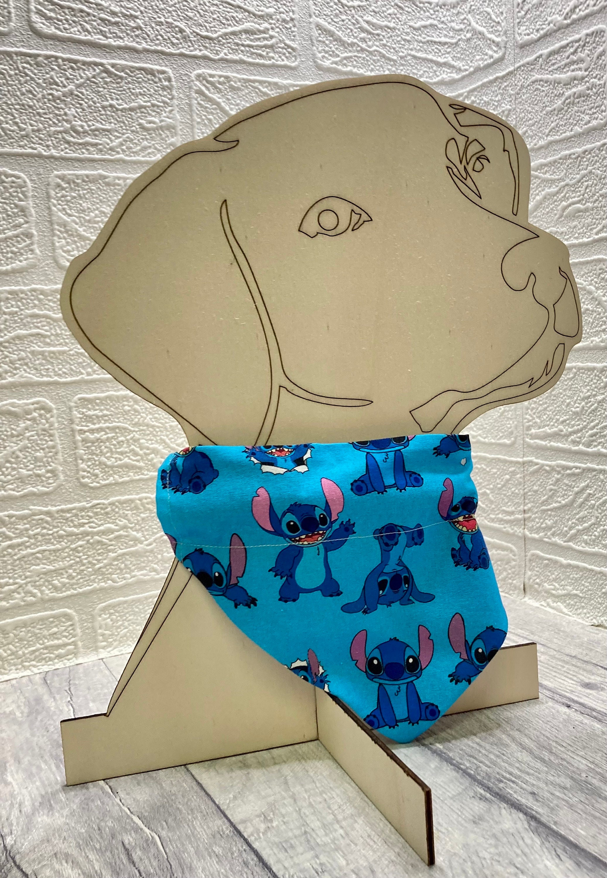 Waving Stitch Dog bandana, Disney Stitch dog collar bandana, over the ...