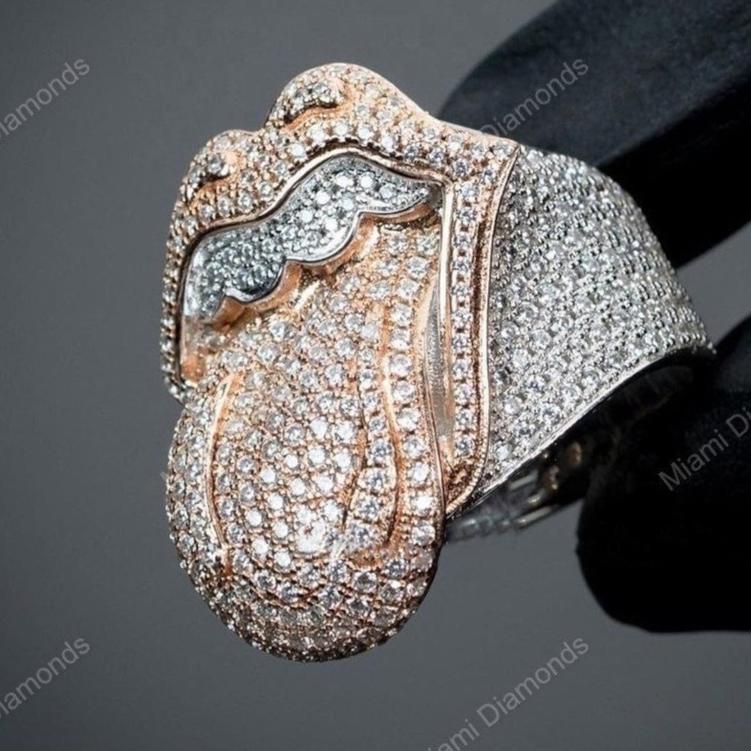Mens Hip Hop Rings Rapper & Iced Rings Iced Tongue Lip - Etsy