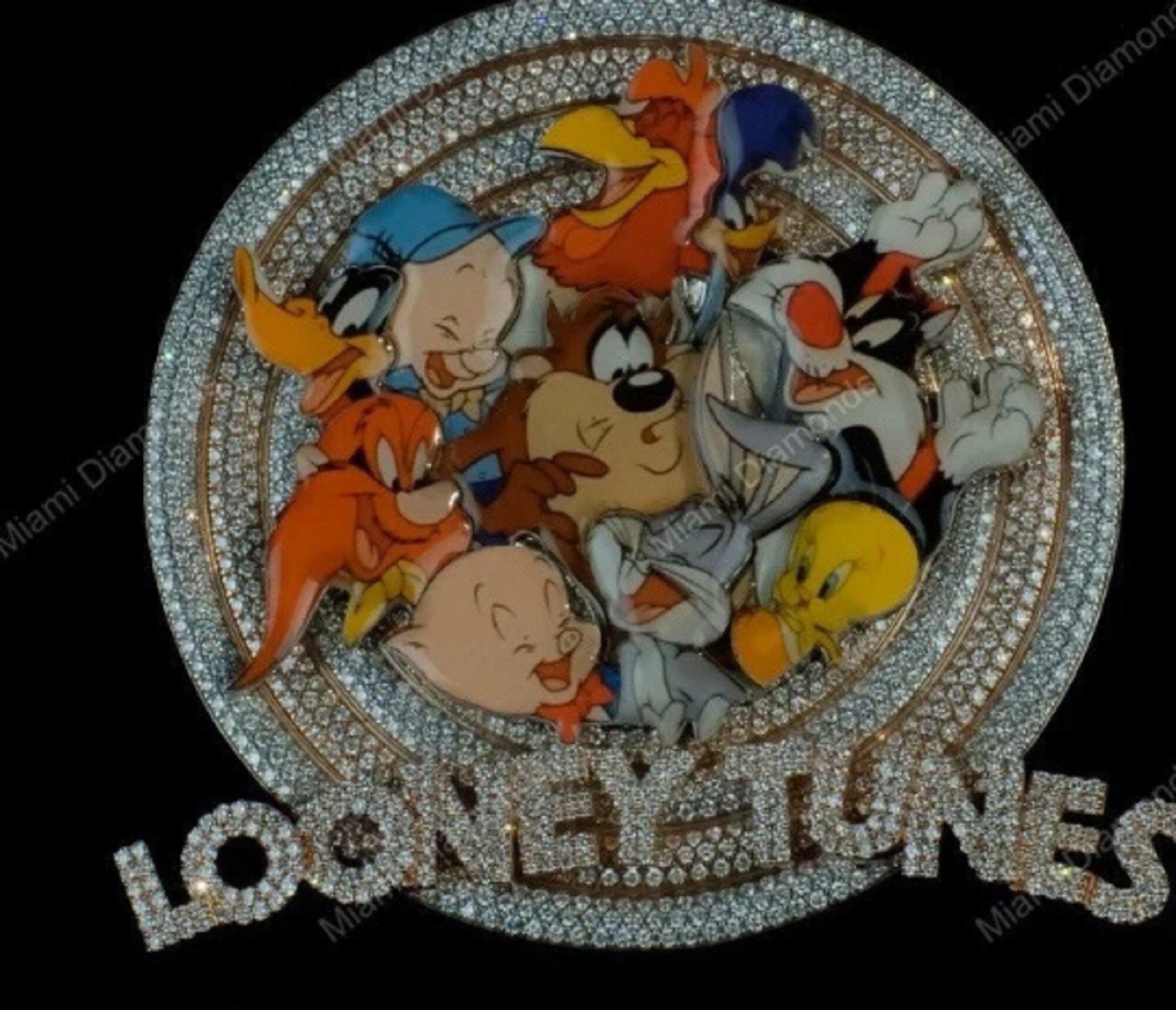 Custom Cartoon Pendant Looney Tunes Charm Pendant VVS Real - Etsy