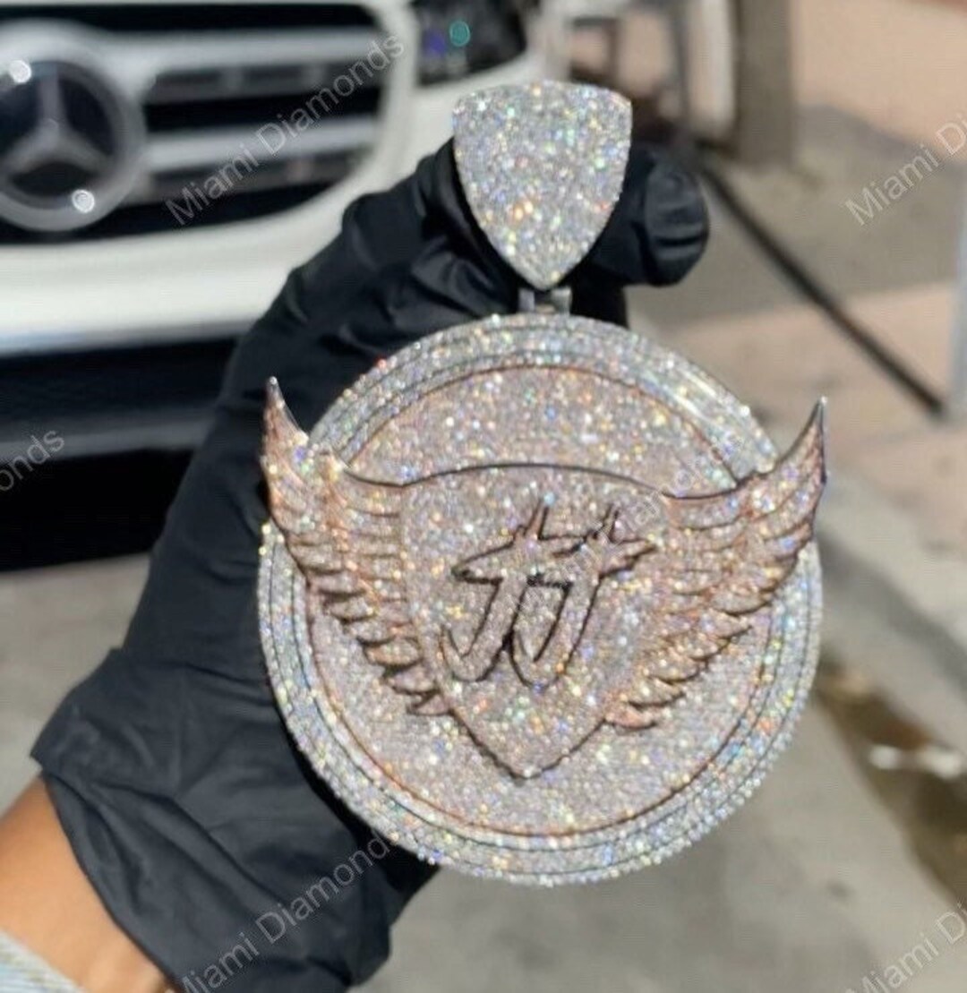 Custom Logo Pendant Custom 3D Charm Real Moissanite Diamond - Etsy