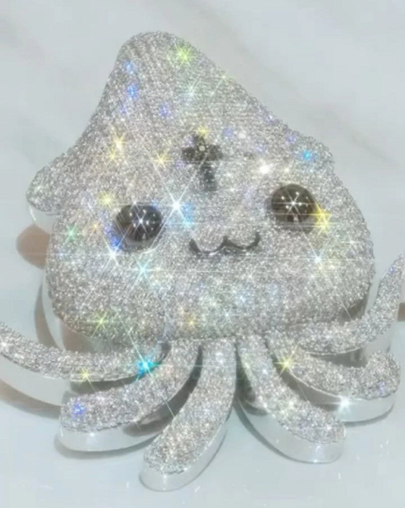 Iced Octopus Pendant Real Moissanite Octopus Charm Necklace - Etsy
