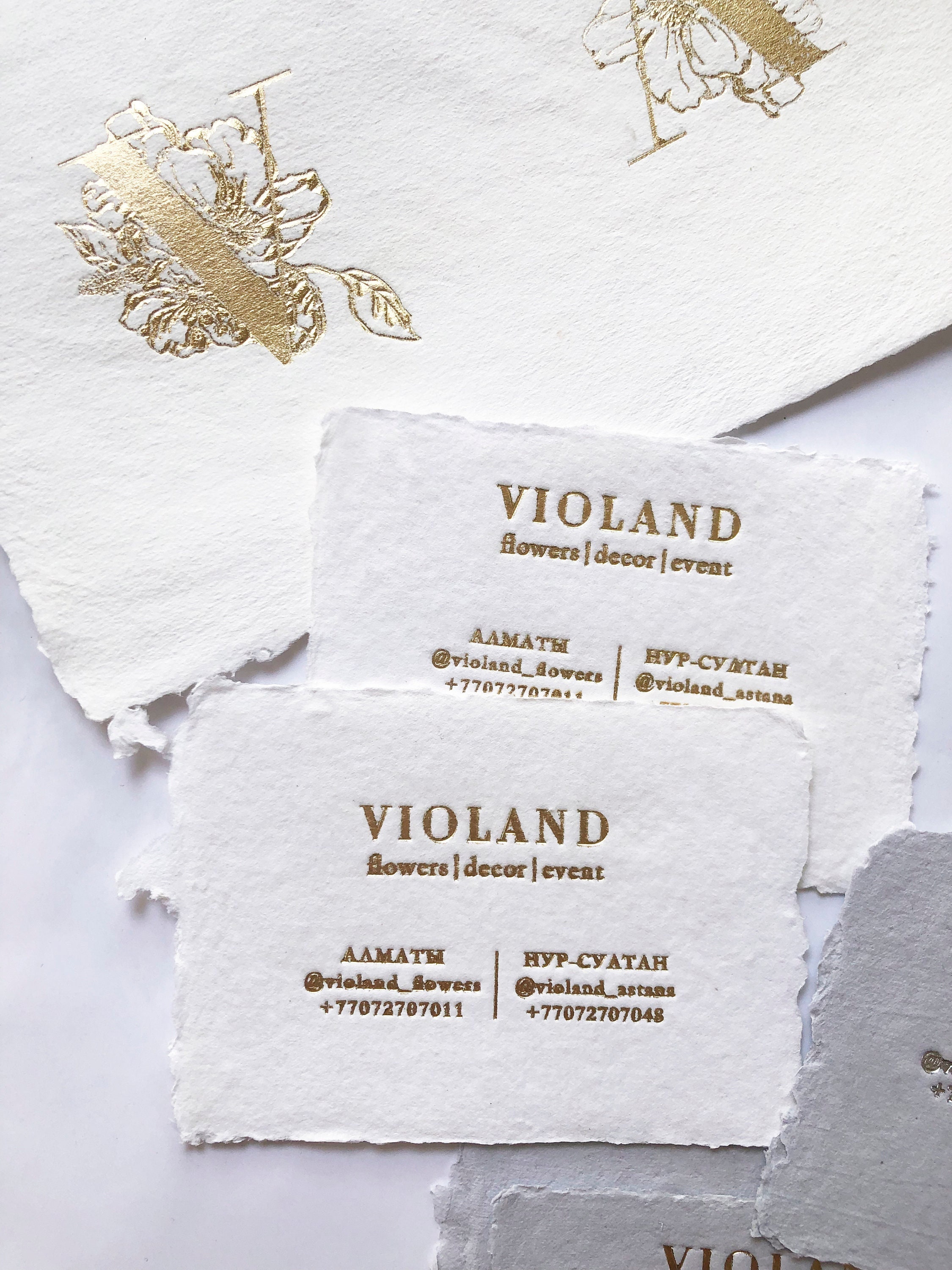 Business Cards Made of Handmade Paper With Gold Embossing - Etsy