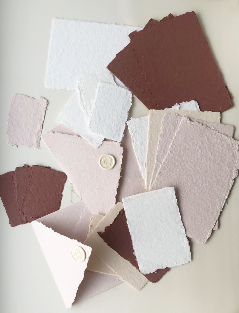 Handmade Cotton Paper Set With Uneven Edge. Ready to Ship - Etsy
