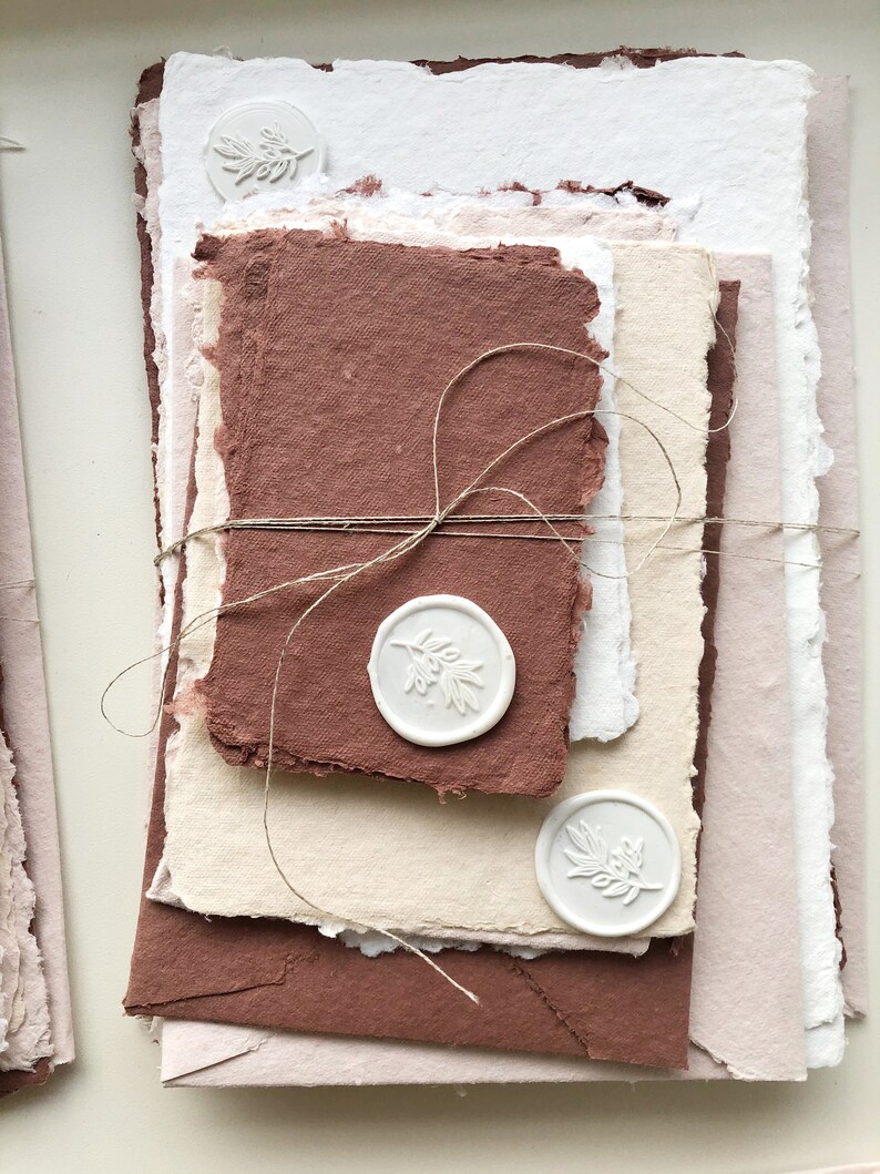 Handmade Cotton Paper Set With Uneven Edge. Ready to Ship - Etsy