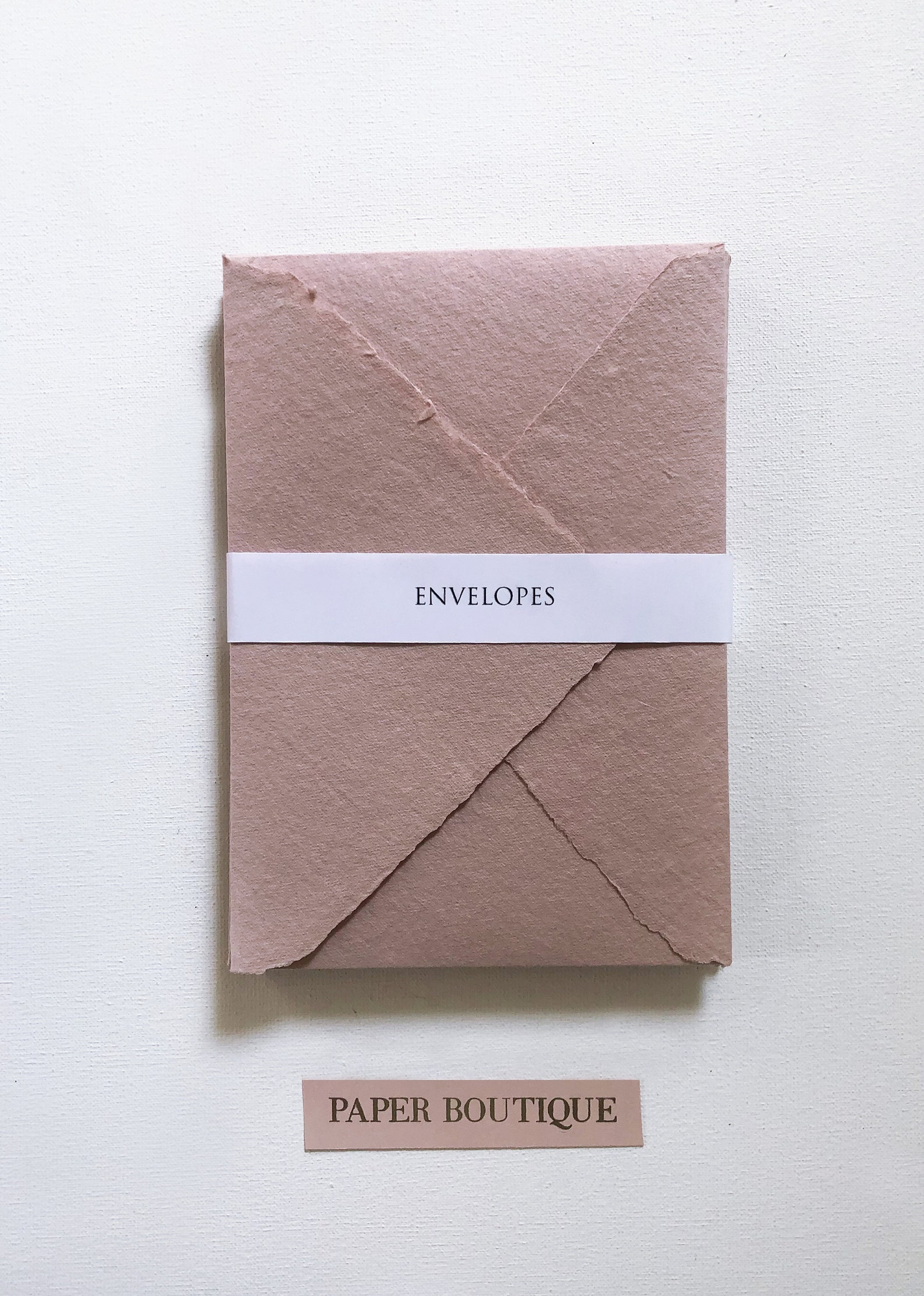 Deckle Edge Envelope . Handmade Paper . Dusty Rose - Etsy