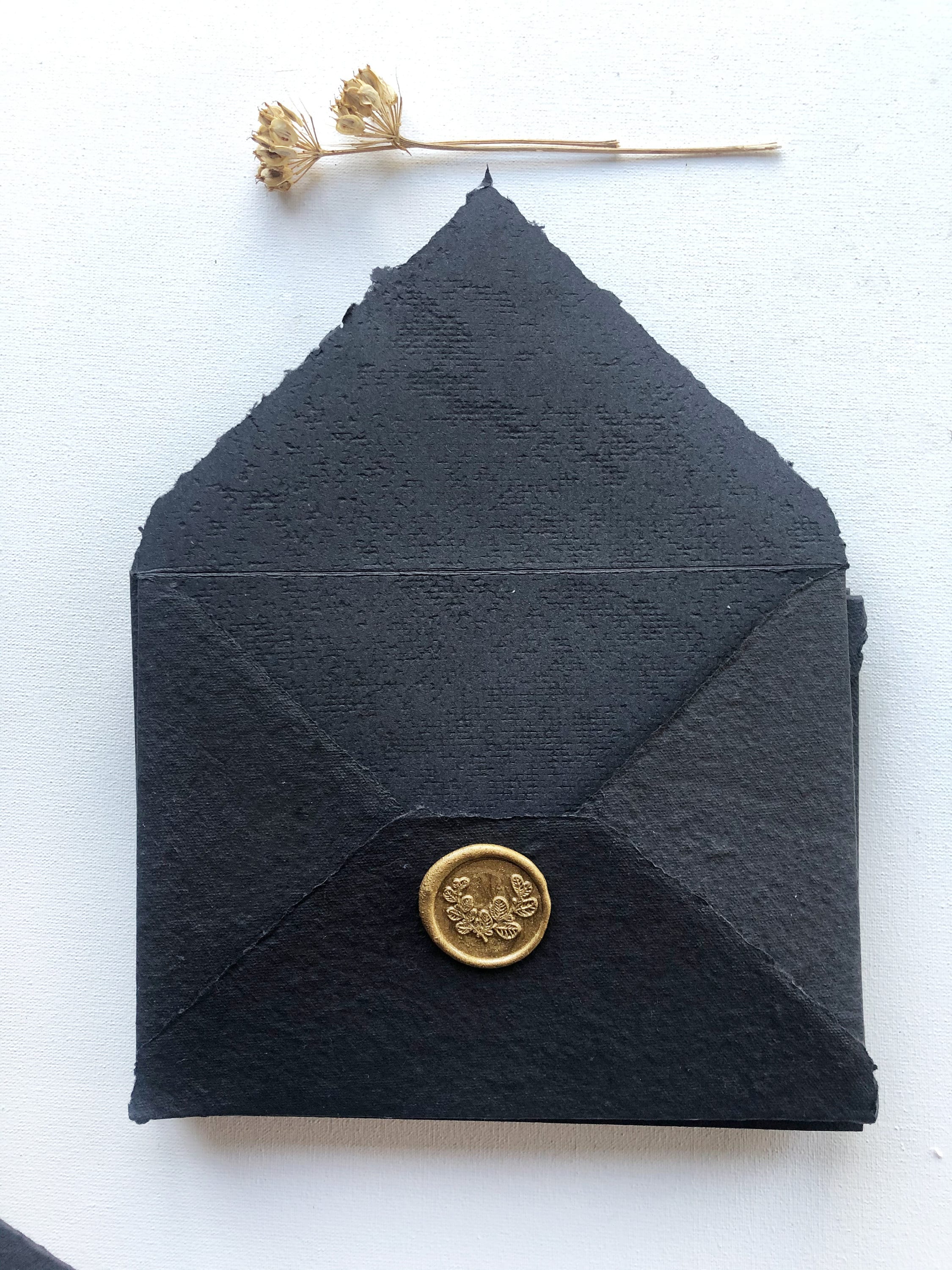Black Handmade Deckle Edge Envelopes. Deckle Edge Envelopes, Invitation ...